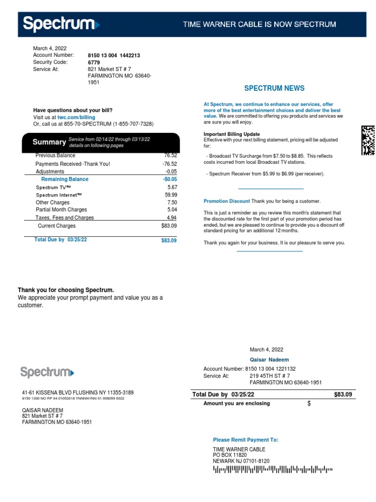 Spectrum News: Service From 02/14/22 Through 03/13/22 Details On ...