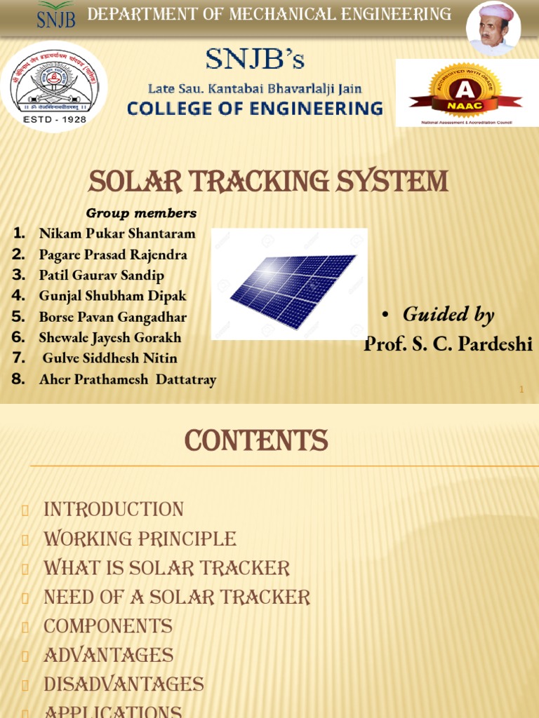 Solar Tracking System PPT (1) - 1 | PDF | Photovoltaics | Electric Motor