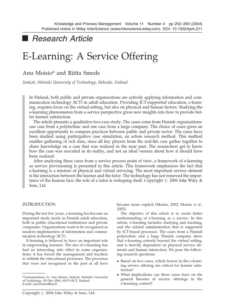 Elearning Service | PDF | Educational Technology | Tutor