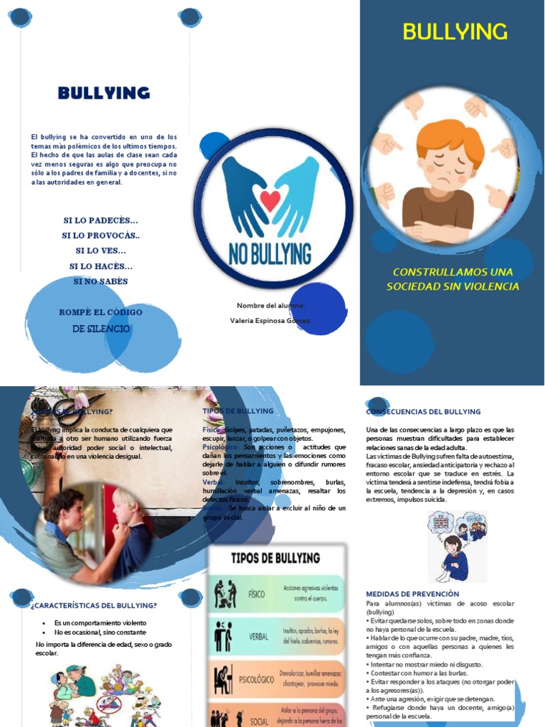 Triptico de Bullying | PDF | Violencia | Ciencias del comportamiento