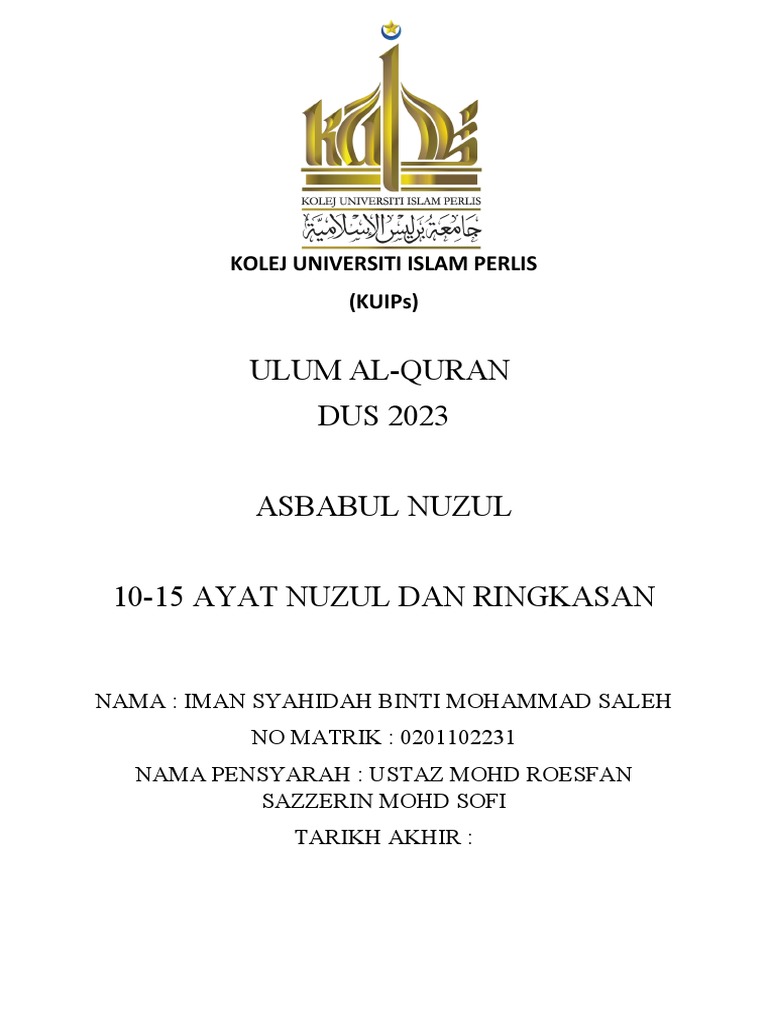 Asbabul Nuzul Uq Iman | PDF