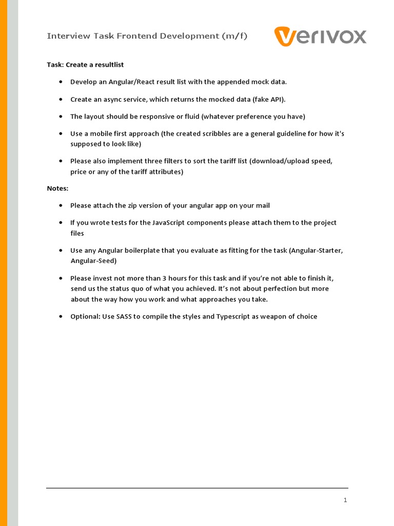 Frontend-Task Verivox 2 | PDF