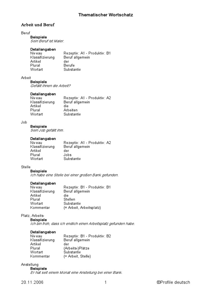 Arbeit Und Beruf | PDF