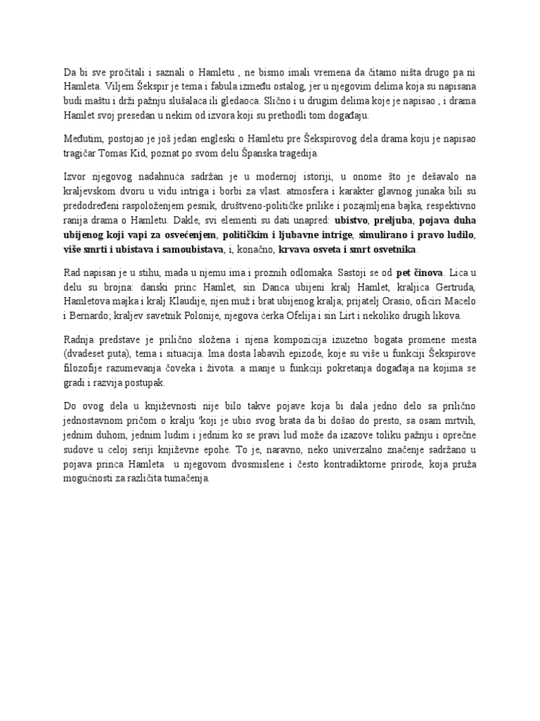 Hamlet Esej | PDF