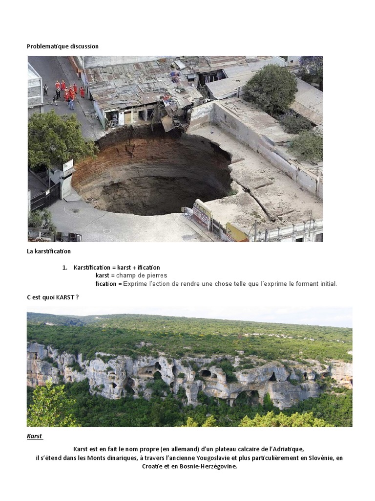 Processus de karstification expliqués | PDF | Calcaire | Dioxyde de carbone