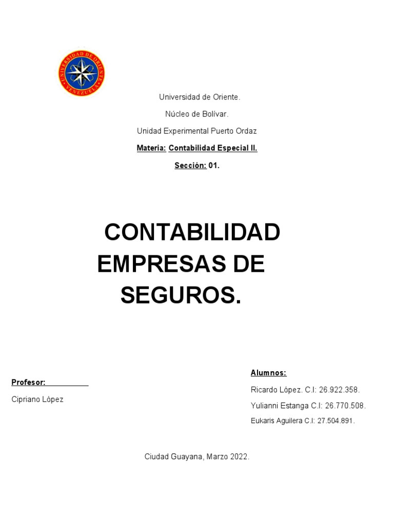 Contabilidad de Seguros | PDF | Seguro | Reaseguro