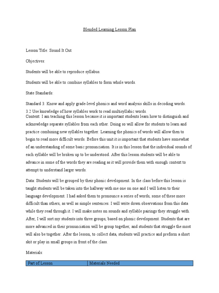 Savannah Kust Blended Learning Lesson Plan 1057998 1977994744 | PDF ...