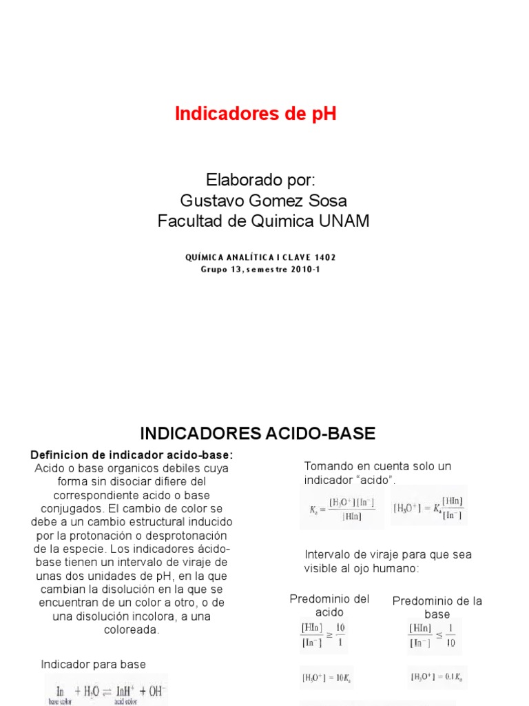 Lista Indicadores de PH | PDF | Color | Ph