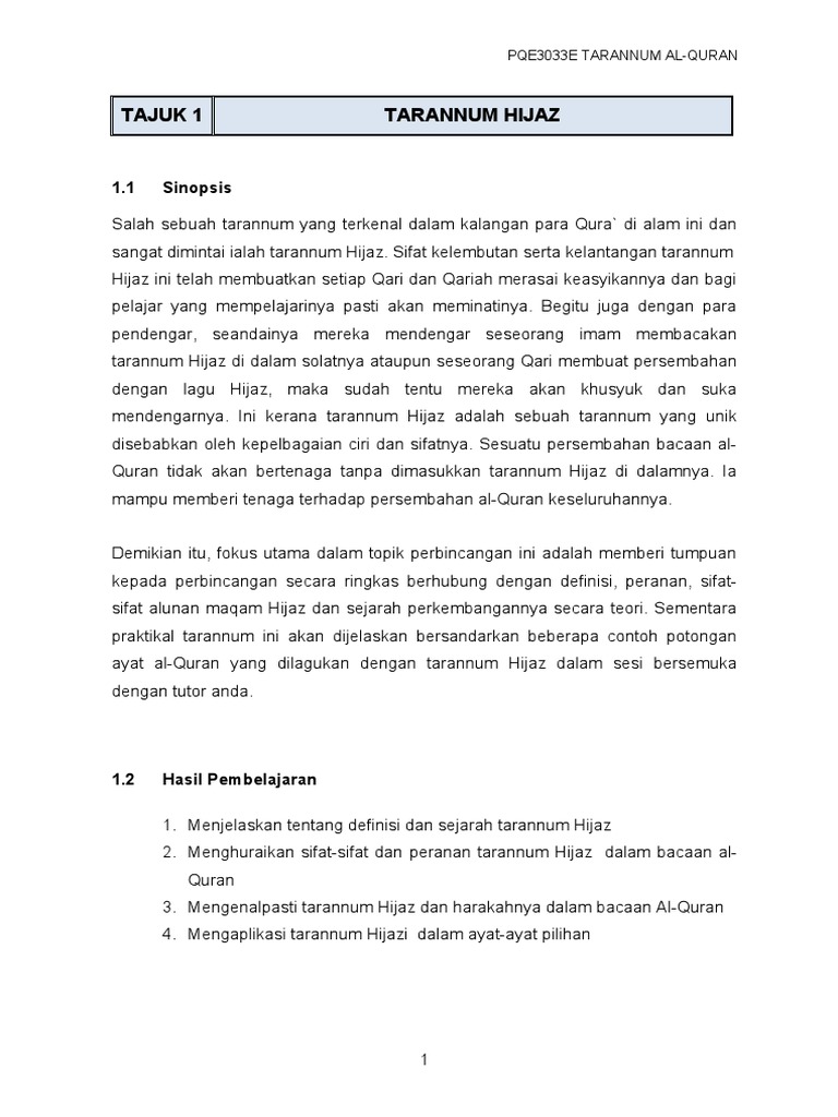 08 Tajuk 1 Tarannum Hijaz | PDF