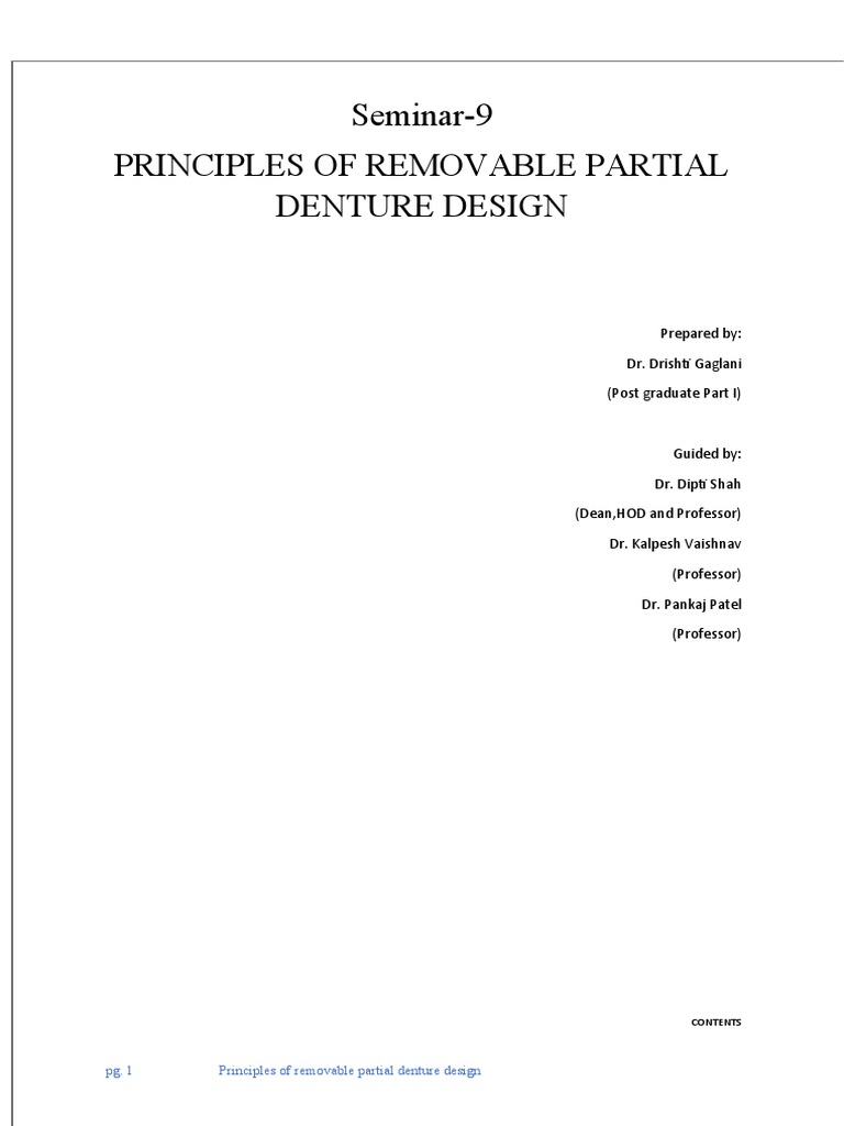 Principle of Design For RPD | PDF | Dentures | Dentistry Branches