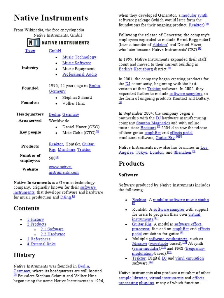 Native Instruments | Download Free PDF | Music Technology | Electronic ...