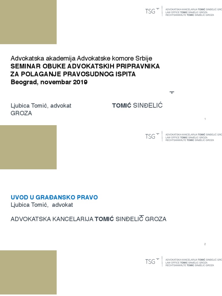Uvod U Građansko Pravo | PDF