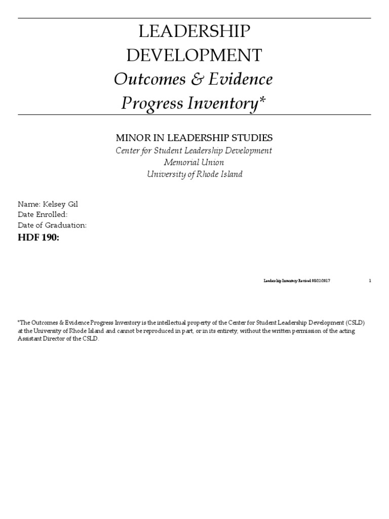 Leadership Inventory | PDF | Leadership | Servant Leadership