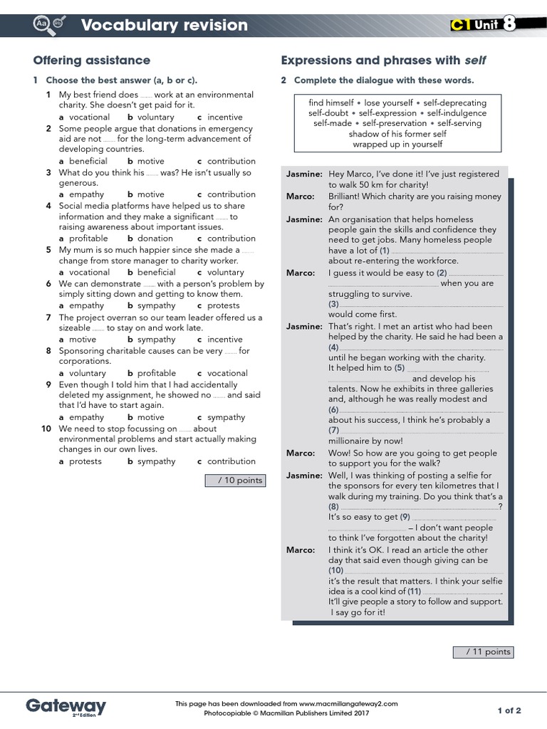 C1 UNIT 8 Vocabulary Revision | PDF | Psychology | Psychological Concepts