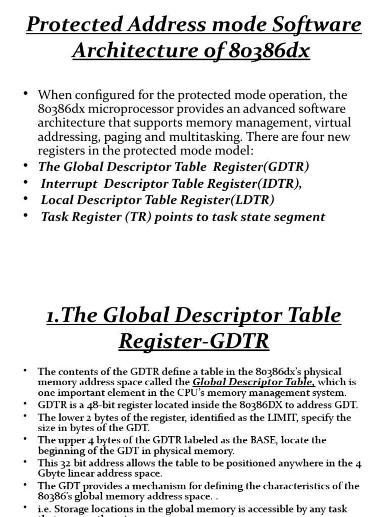 Protected Address Mode Software Architecture of 80386dx | PDF | Computer Data | X86 Architecture