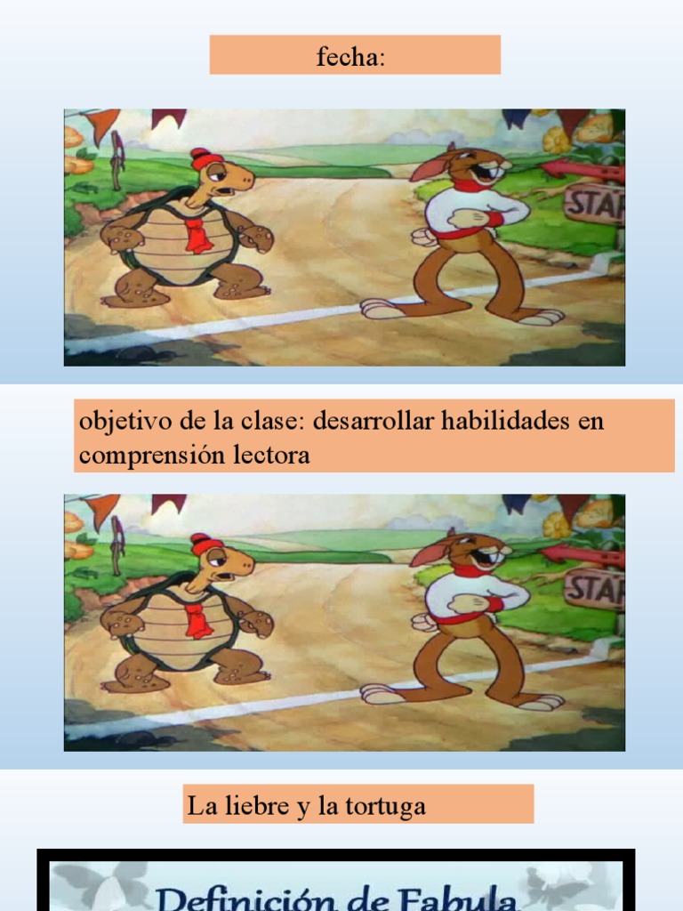 Clase Segundo Basico Fabula La Liebre y La Tortuga | PDF