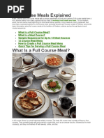 Types of Meal Courses Explained | PDF | Cooking, Food & Wine