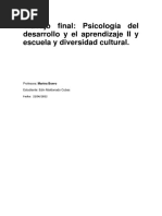 Trabajo Final Psicología Del Desarrollo y El Aprendizaje II | PDF | Sicología | Maestros