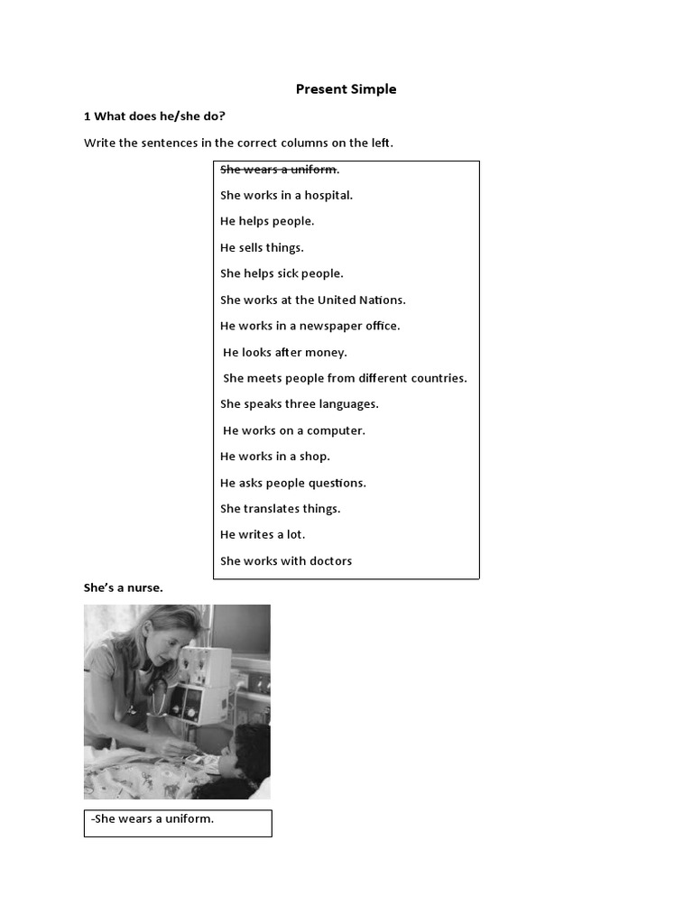 Present Simple Routine, Verbs, Nouns, Time Book | PDF | Verb ...