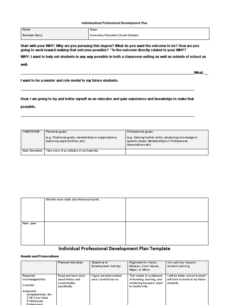 Ed 242 PGP Guide Template To Be Used With PGP Description and Rubric ...