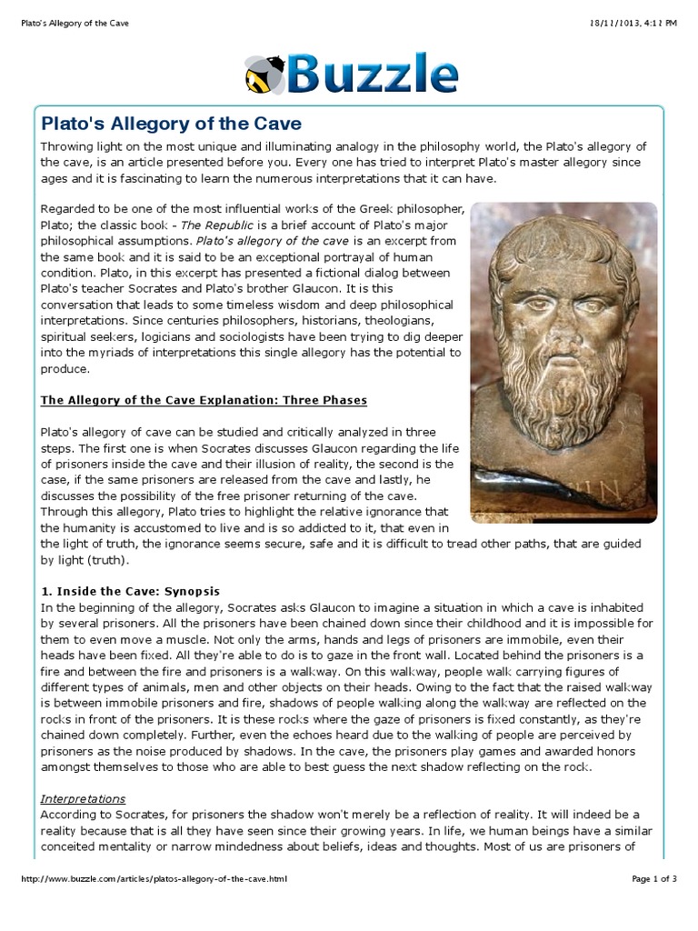 Plato - Explanations of The Allegory of The Cave | PDF | Philosophical ...