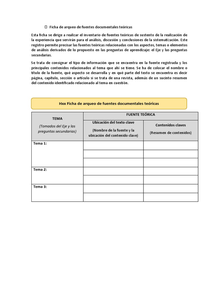 Matriz de Arqueo de Fuentes Teóricas | PDF Matriz de Arqueo de Fuentes Teóricas | PDF