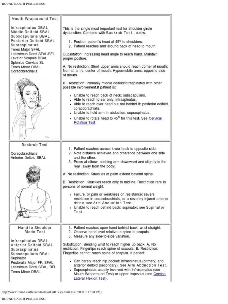 Rotator Cuff Shoulder Girdle Tests | PDF | Anatomical Terms Of Motion | Arm