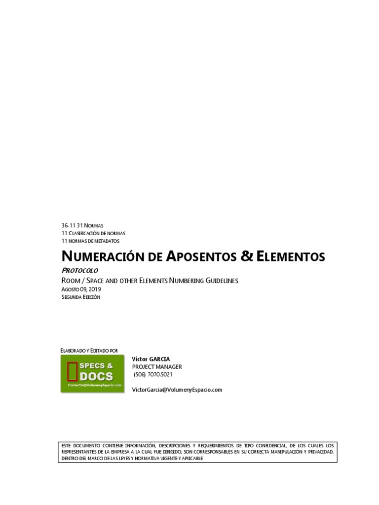 Protocolo Numeracion Aposentos | PDF | Sótano | Ascensor