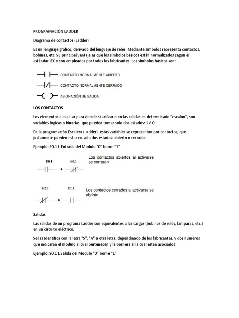 Programación Ladder | PDF | Puerta lógica | Edad de información