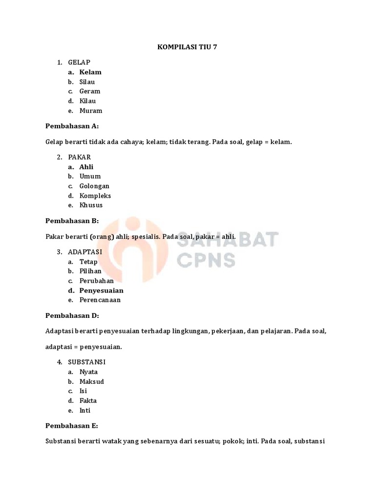 Kompilasi Tiu 7 | PDF