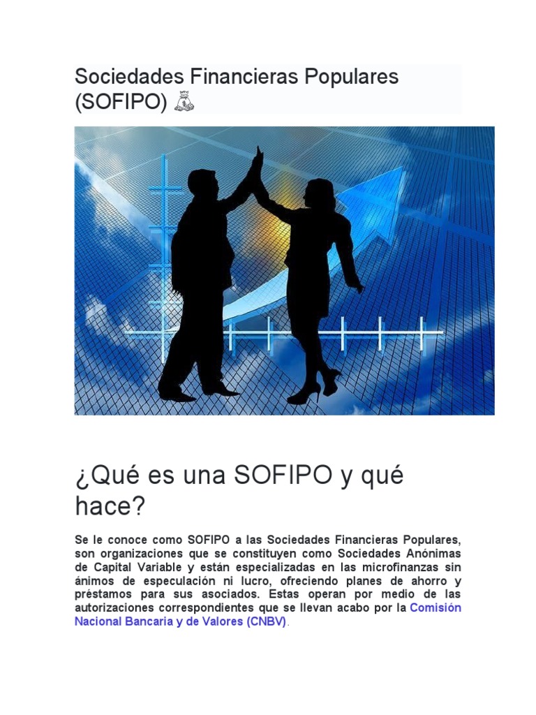 Guía de SOFIPOs en México | PDF | Bancos | Servicios financieros