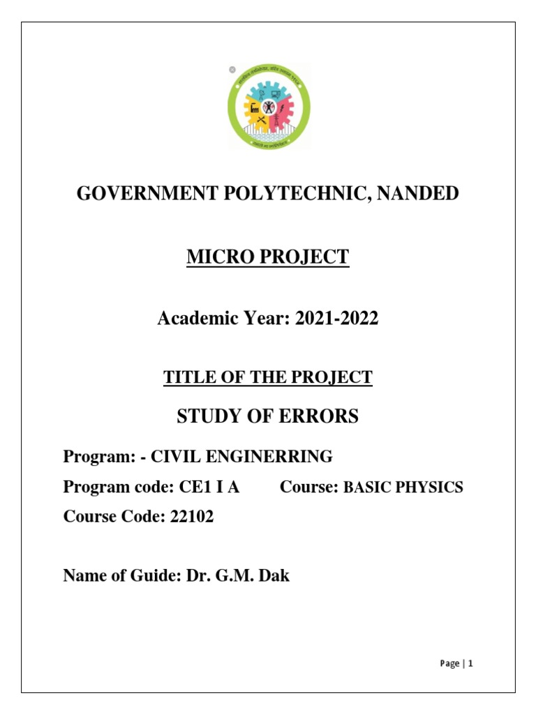 Physics Micro Project | Download Free PDF | Observational Error ...