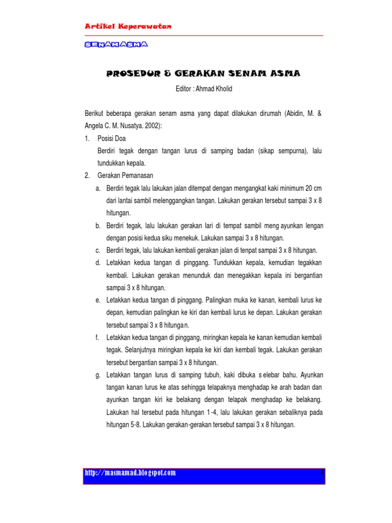 Prosedur Senam Asma | PDF