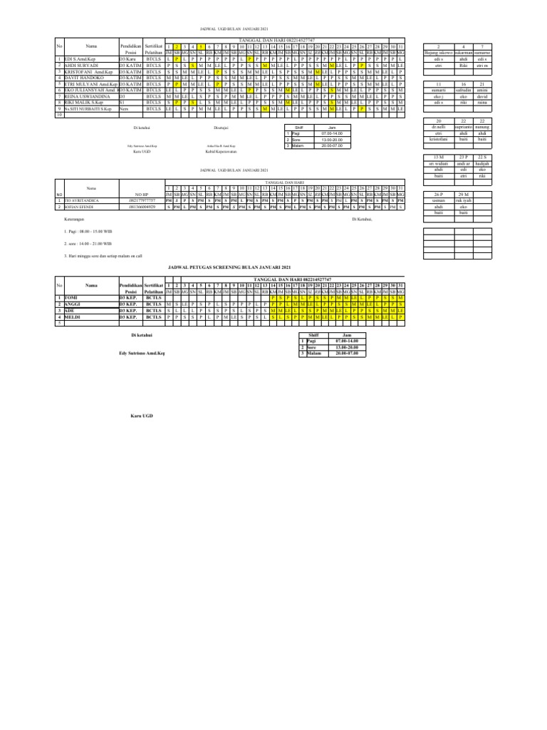 Jadwal Ugd 2022 | PDF