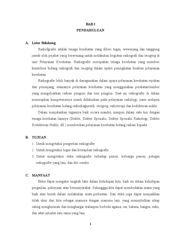Etika dan Tugas Radiografer dalam Pelayanan | PDF