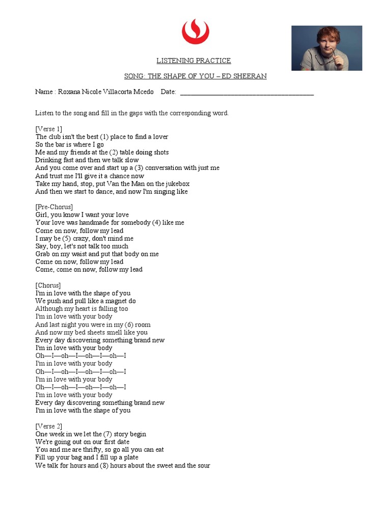 The Shape of You Lyrics | PDF | Songs