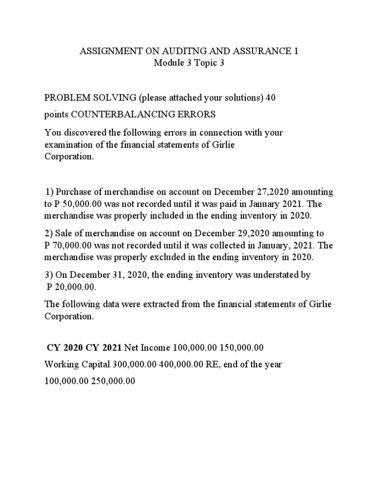 AUD1 AssignmentModule3.topic3 | PDF