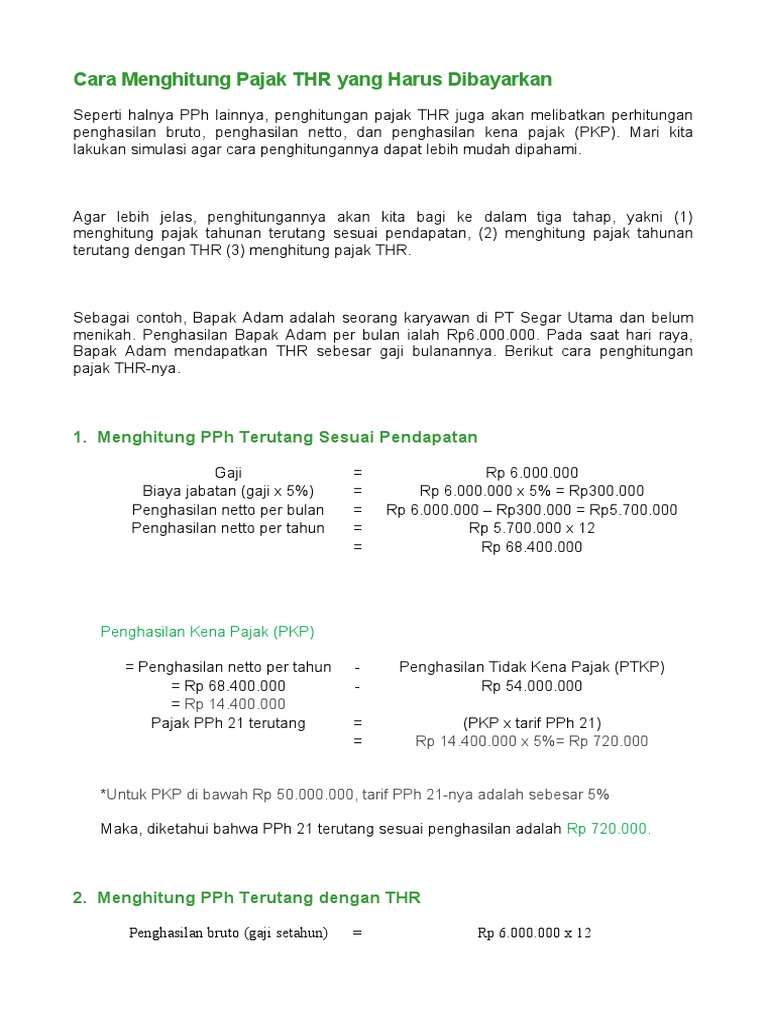 Hitung Pajak THR | PDF