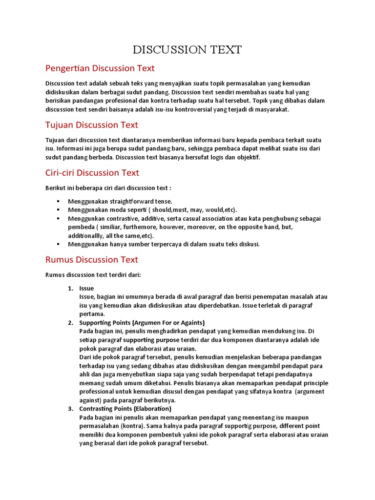 Materi Discussion Text Inggris | PDF