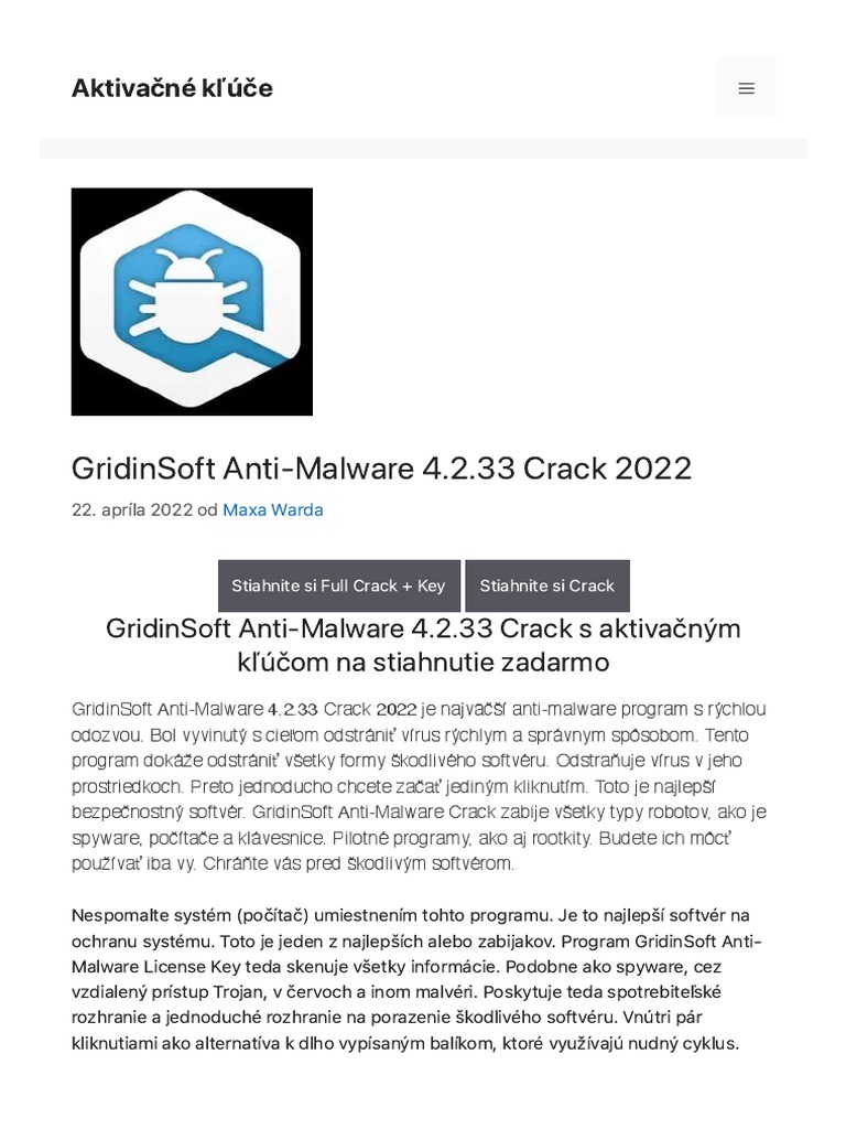 GridinSoft Anti-Malware 4.2.33 Crack With Activation Key | PDF