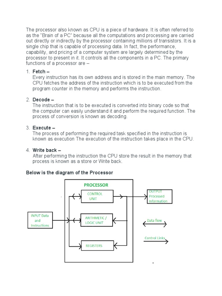 Below Is The Diagram of The Processor | PDF | Central Processing Unit ...