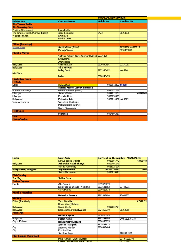 Lifestyle Media List | PDF | Newspapers | Newspaper Publishing