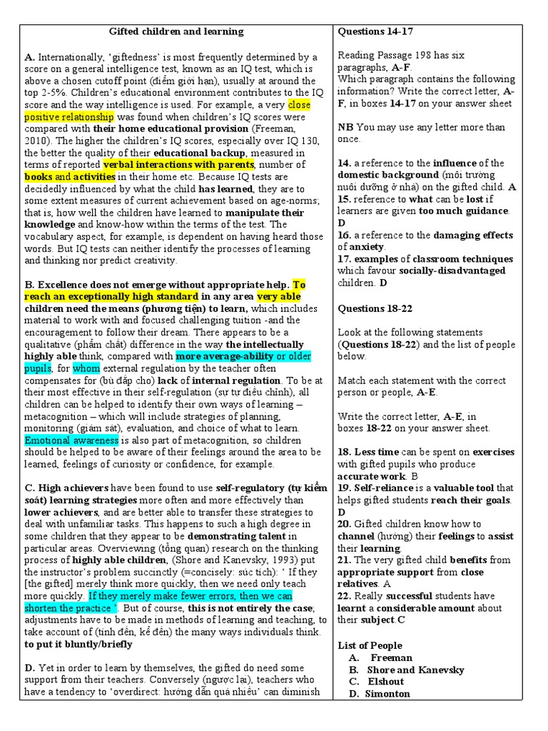 Gifted Children and Learning | PDF | Intellectual Giftedness ...