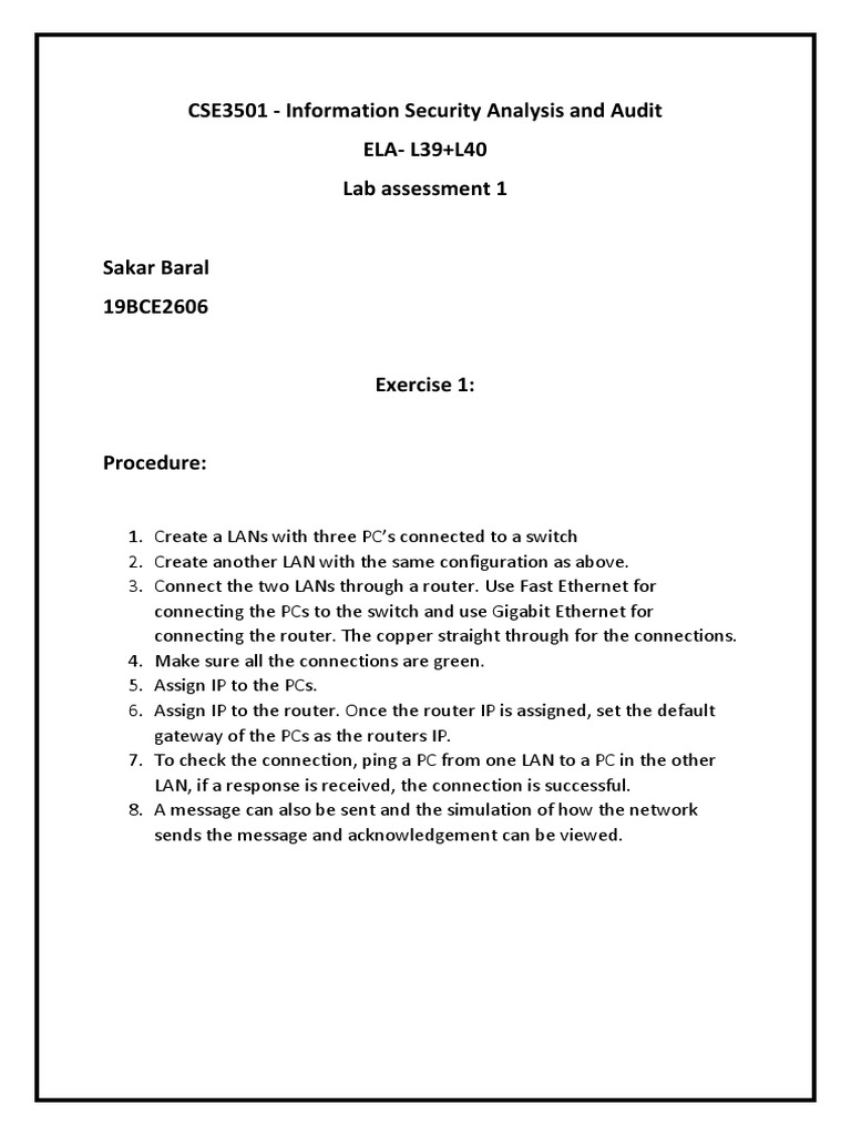 CSE3501 - Information Security Analysis and Audit ELA-L39+L40 Lab Assessment 1 Sakar Baral ...