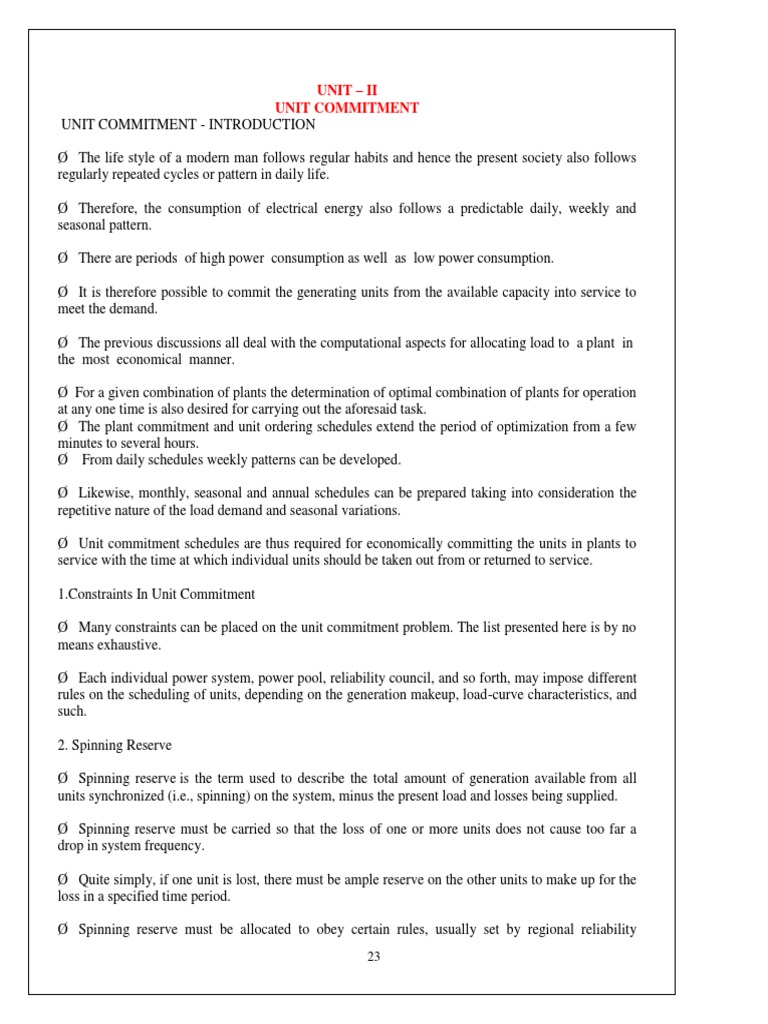 Unit - Ii Unit Commitment | PDF | Dynamic Programming | Applied Mathematics Unit - Ii Unit Commitment | PDF | Dynamic Programming | Applied Mathematics