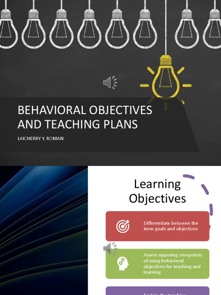 Behavioral Objectives and Teaching Plans | PDF | Learning | Attitude ...