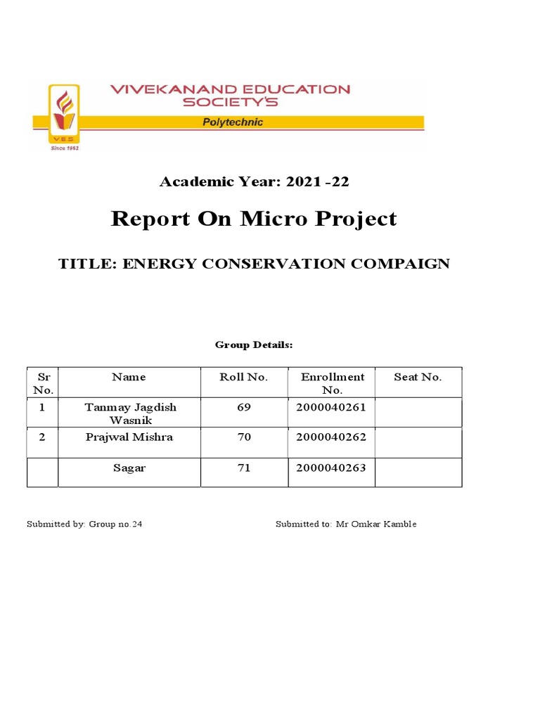 Eca Micro Project | PDF | Energy Conservation | Efficient Energy Use