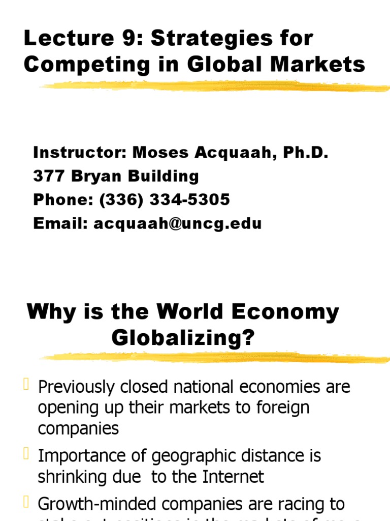 Global Market Competition Strategies | PDF | Market (Economics ...