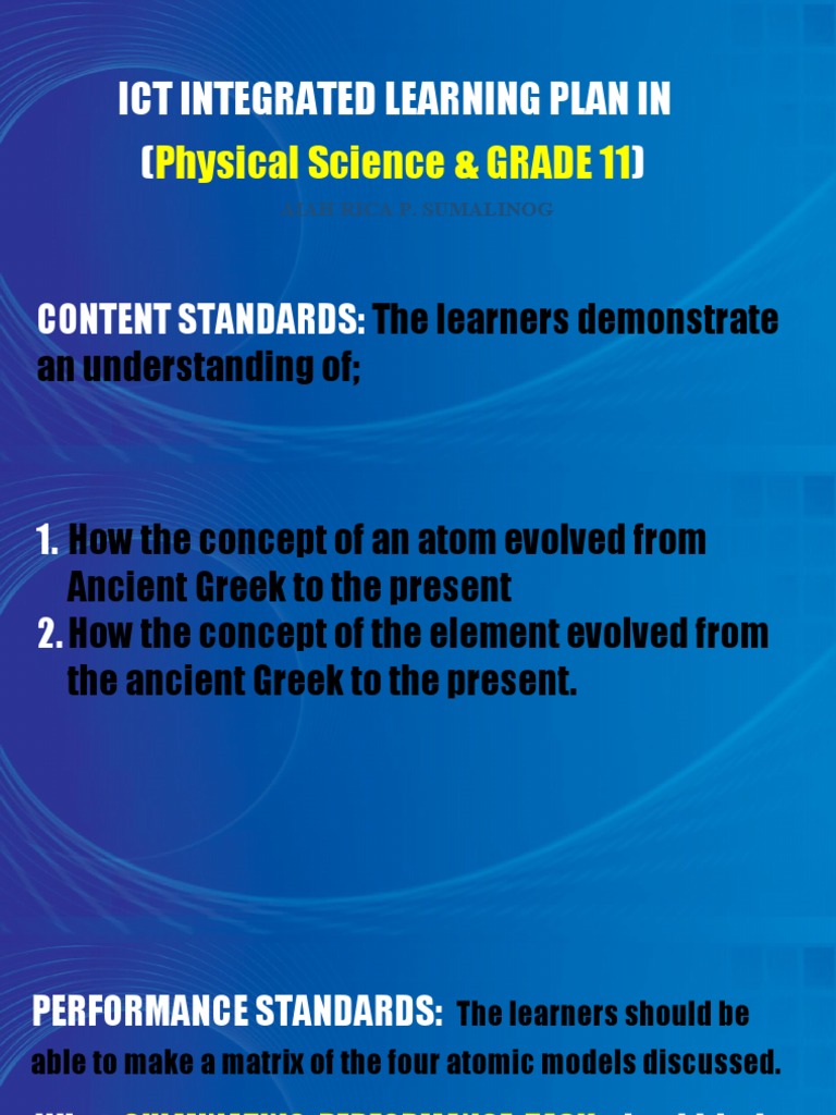 ICT Integrated Lesson Plan for Grade 11 Science | PDF | Educational ...