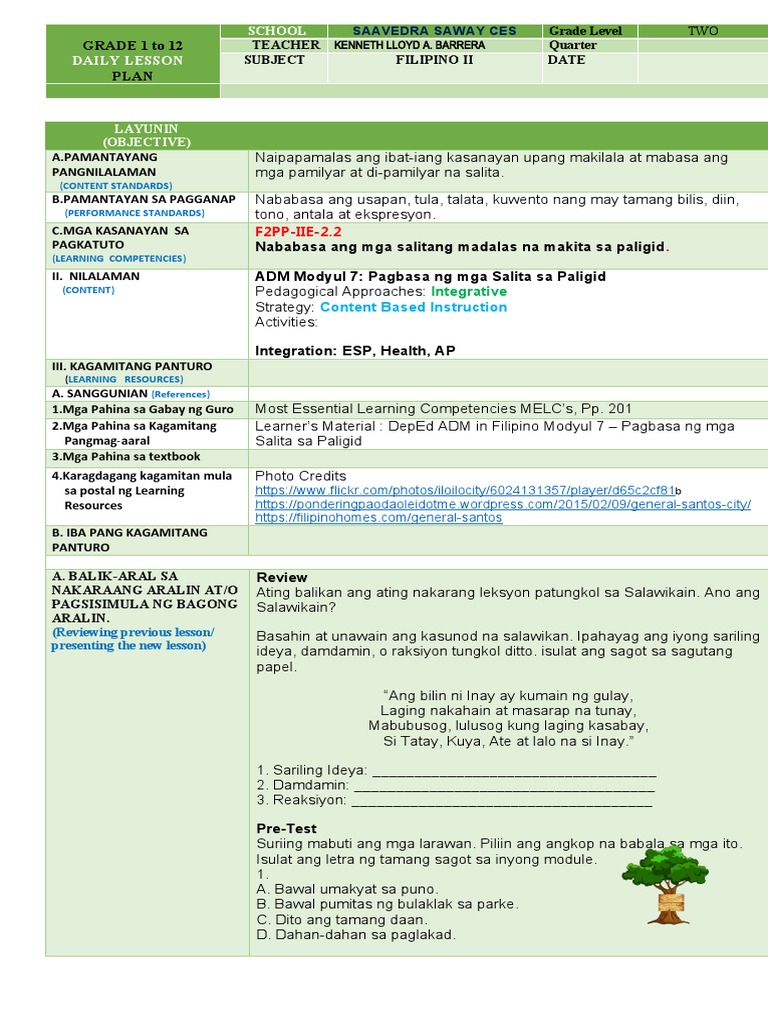 GRADE 2 FILIPINO CO 1 Version 1 | PDF